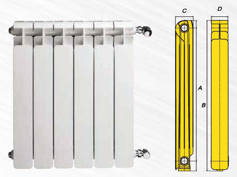 Termosifone Radiatore in alluminio da 7 elementi Faral ALBA interas...